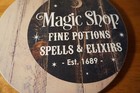 Vintage Style Magic Shop Sign Primitive Wood Retro Moon Halloween Home ...