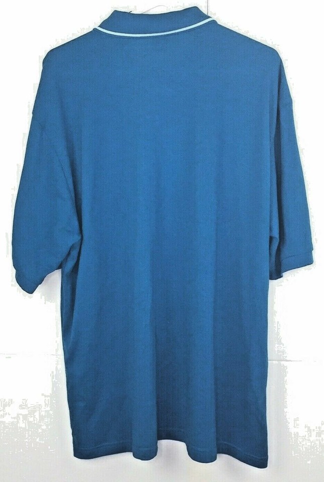 Mens Polo Shirt 2XL Atlantic Blue Short Sleeve Cotton Poly Franky Max ...
