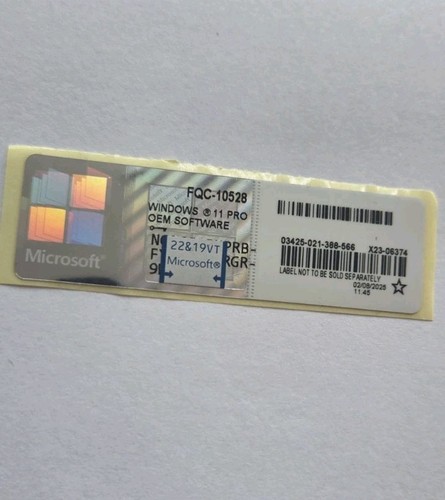 Microsoft Windows 11 Pro COA Sticker OEM Aufkleber (FQC-10528) Neu ...