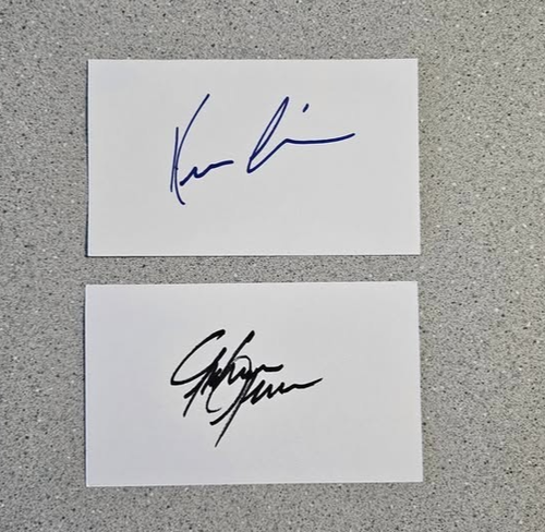 GRAHAM GREENE SIGNED & KEVIN COSTNER SIGNED 3x5 INDEX CARD AUTOGRAPH | eBay