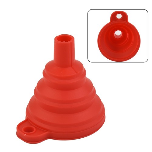 Folded Car Funnel Oil Fuel 7.5cmX8cm Collapsible Diesel Petrol Red ...