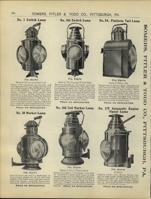 1913 PAPER AD 2 Side Ham's Railroad Argus Driving Lantern Police Head ...