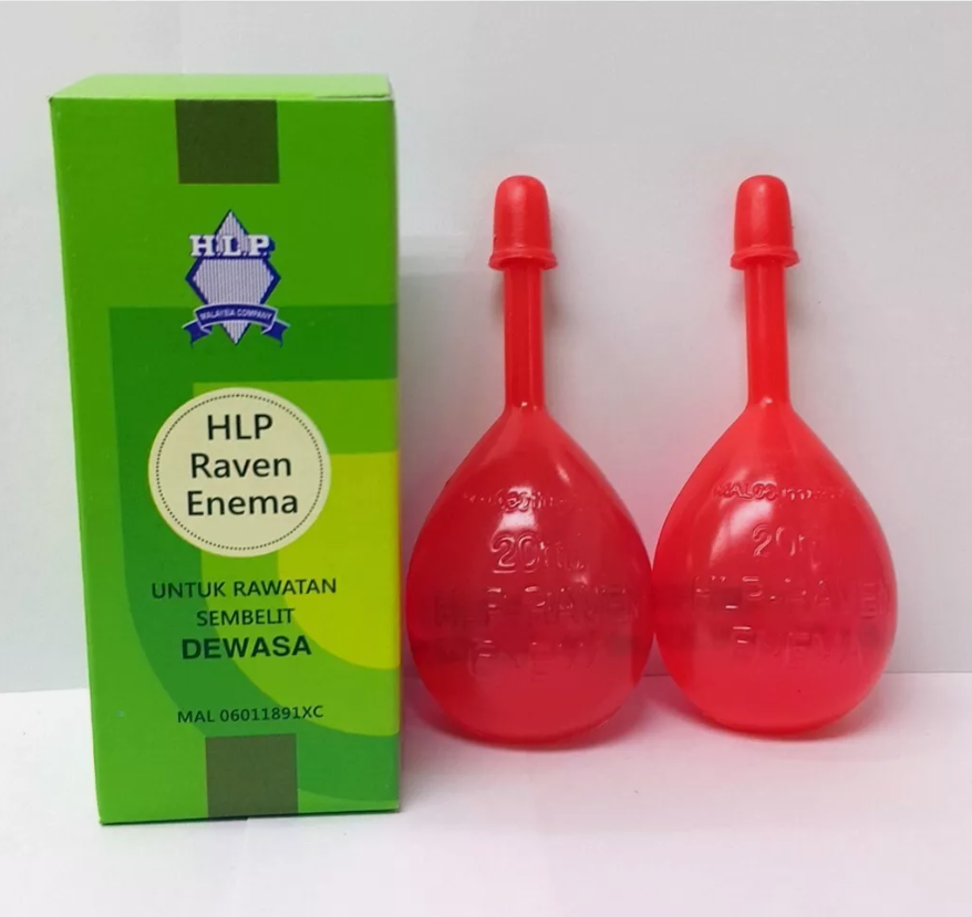1 X HLP Raven Enema Adult 20ml X 2 Pieces Pump For Instant Constipation ...
