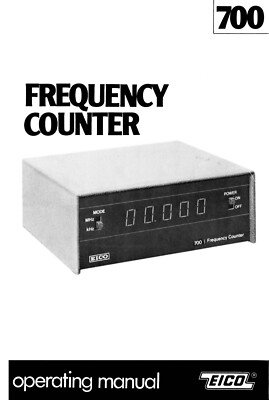 EICO Model 700 Frequency Counter Operating Manual | eBay