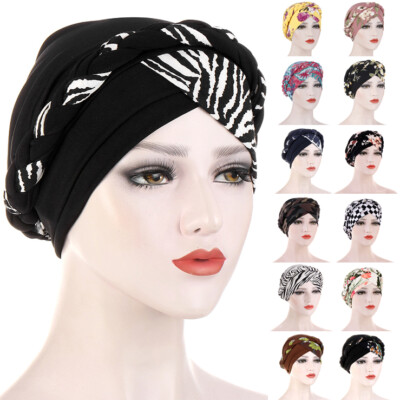 Women's Hair Braid Loss Hat Wrap Cancer Chemo Cap Muslim Head Scarf ...