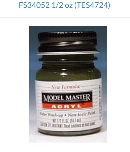 Testors 4724 Acryl Flat 1/2 Oz Marine Green Fs34052 Acrylic Paint Model ...