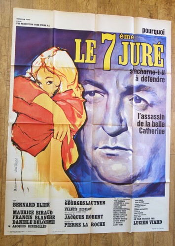 7 EME SEPTIEME JURE pin up Blier affiche cinema originale 160x120 cm ...