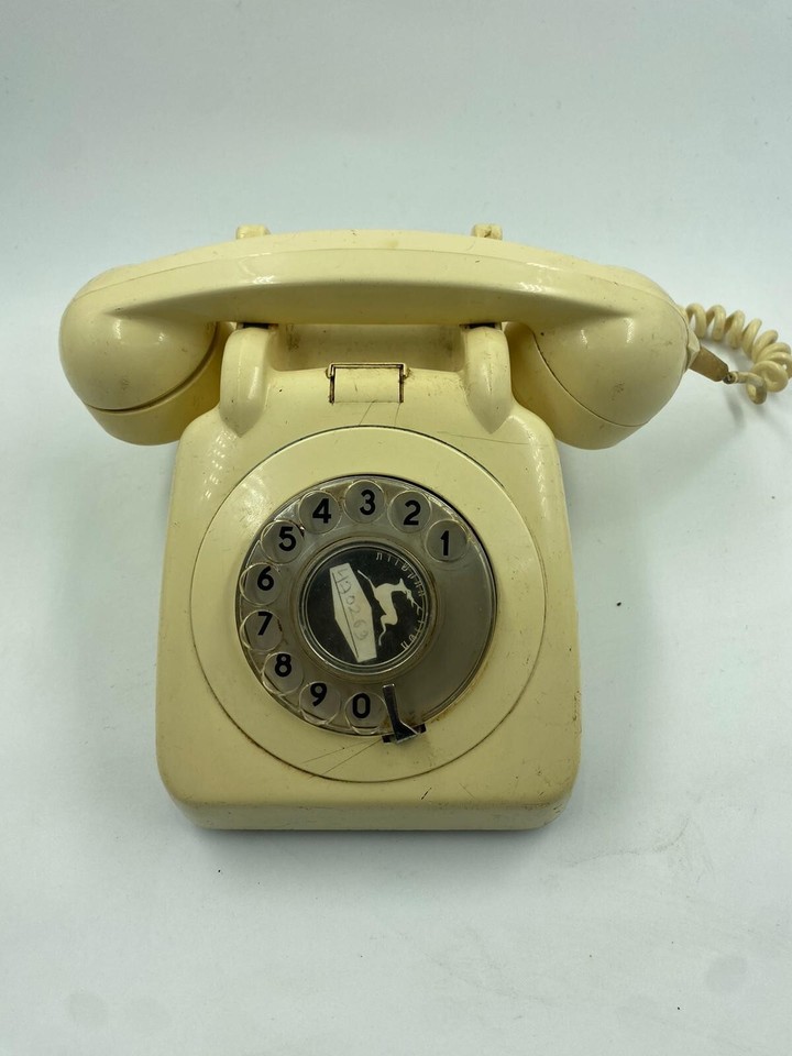 Vintage Original Cream Rotary Dial Telephone Retro Prop Home Telephone ...