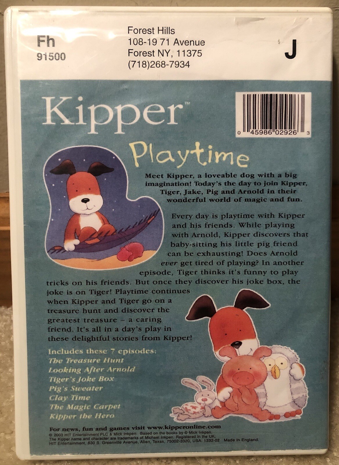 Kipper The Dog Playtime DVD 2003 Tiger, Pig, | Grelly USA