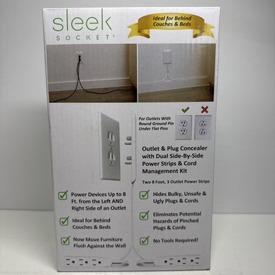 Sleek Socket Outlet & Plug Concealer with Cord Concealer Kit | eBay