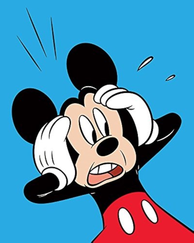 Mickey Mouse Shocked Canvas Prints, Poliestere, Multicolore, 40 x 50 cm ...
