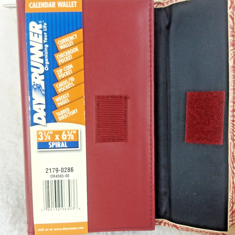 Day Runner Calendar Planner Zip Around Tooled Wallet NOS Vintage | eBay