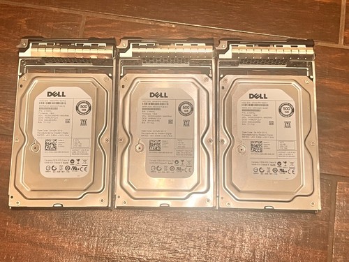 (3) Dell 01KWKJ 500Gb 7200RPM SATA ii 64Mb HDD W/TRAY x968d Server Hard ...