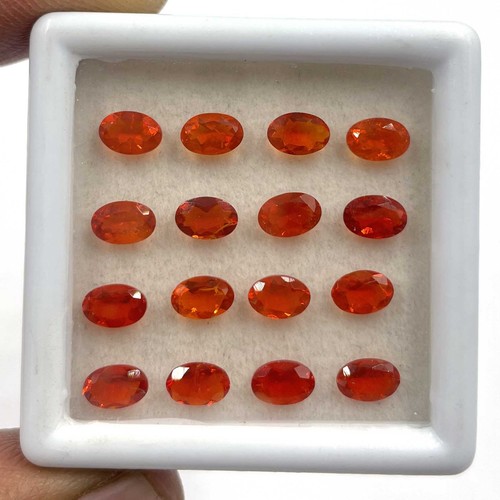 Natural Mexican Fire Opal Oval Cut Loose Gemstone Lot 4*6 MM 5 CT 17 ...