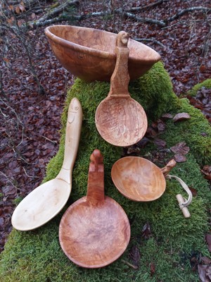 Native Spoon Ladle burl Bowl carving Iroquois Holzlöffel Indianer ...