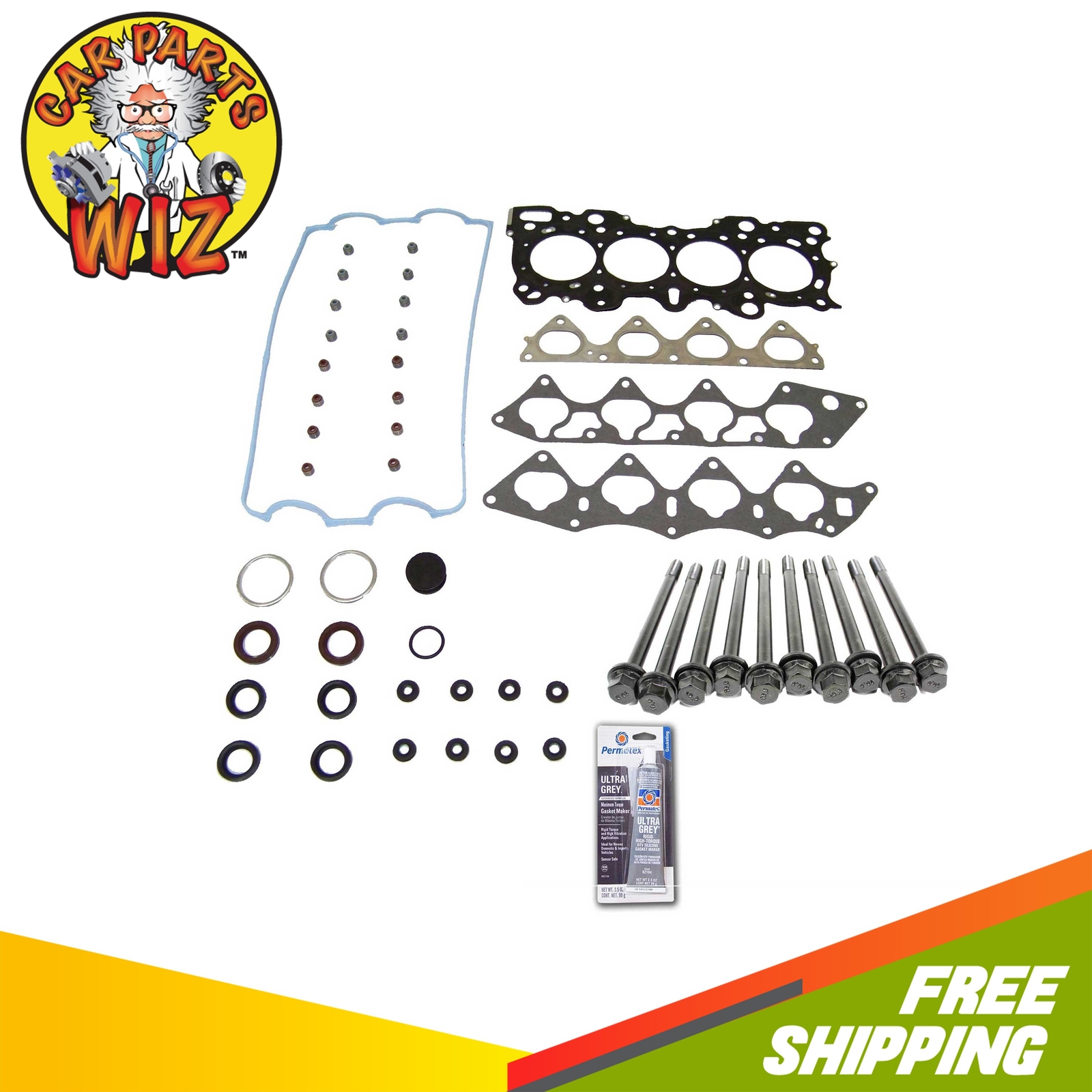 Head Gasket Set Bolts Kit Fits 94-00 Honda Del Sol 1.6L DOHC 16v B16A2 ...