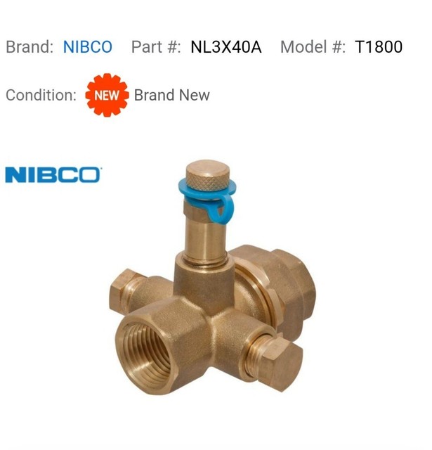 NIBCO T-1800 1" 1/2 FIPT Coil-Connect Union with Test Port NL3X40A 600 ...