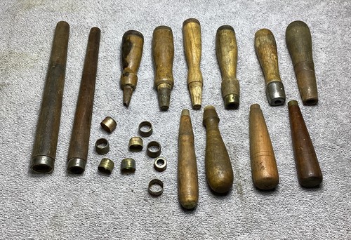 12 ANTIQUE WOOD CHISEL HANDLES AND COLLARS | eBay