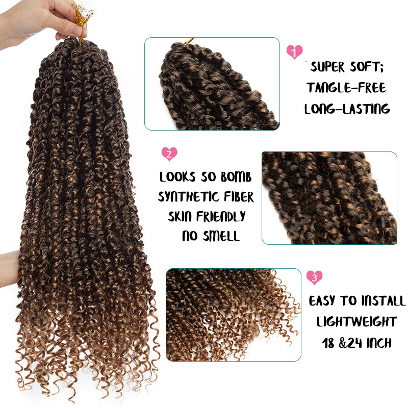 Synthetic Spring Twist Hair Extensions Crochet Afro Braiding Hairpieces ...
