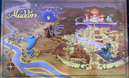 D23 Expo 2024 Disney Pin MOG WDI Maps Aladdin Jasmine Genie Box Set LE ...