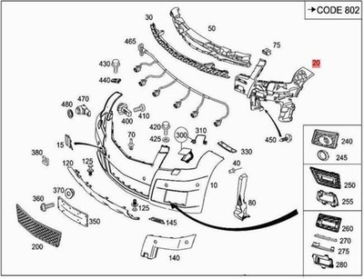 Genuine MERCEDES X204 GLK-CLASS X204 Basic carrier for bumper ...