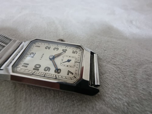 Vintage men's german Laco tank rectangular case winding watch cal.580 ...