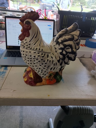 Vintage CKAO Large Beautiful Rooster Cookie Jar Farmhouse 10"x13"x6 ...
