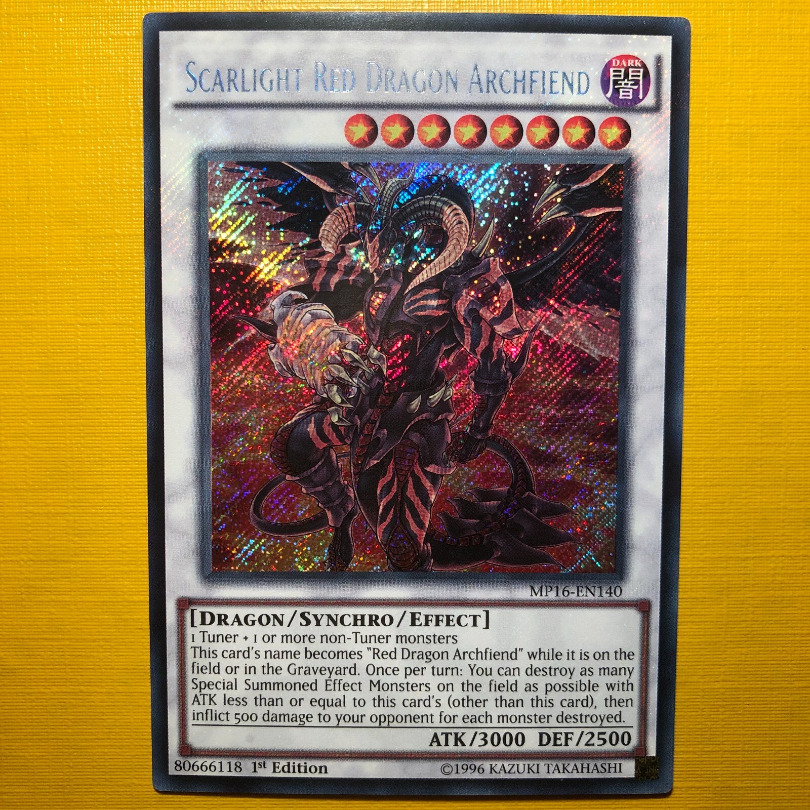 YuGiOh! Scarlight Red Dragon Archfiend - Secret Rare 1st Edition MP16 ...