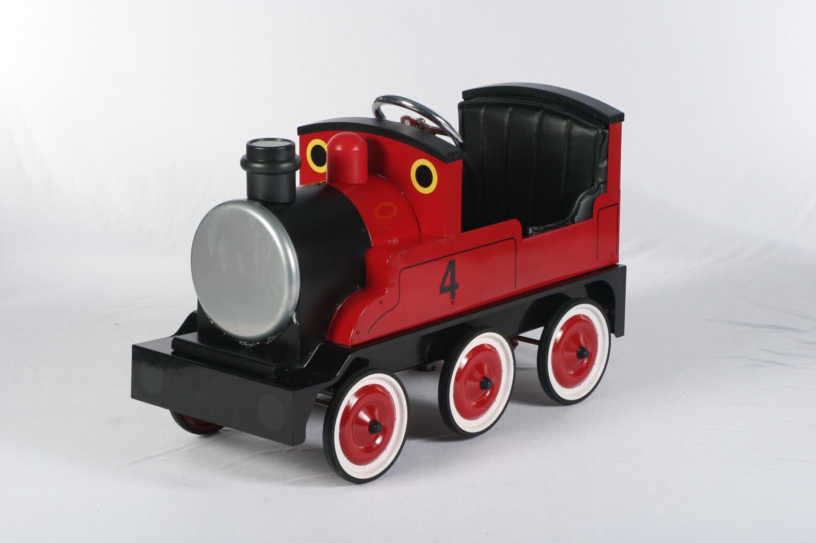 Red Classic Vintage-Style Metal Train Pedal Car - Full Size Perfect ...