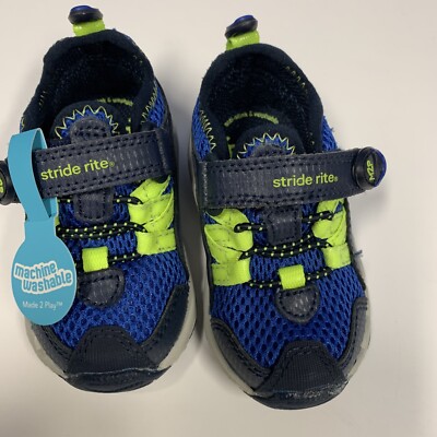 Stride Rite Toddlers Boys Size 4 M Made Play Baby Jake Leather Sneakers ...