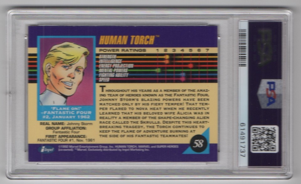 1992 Marvel Universe #58 Human Torch - PSA 9 MINT | eBay