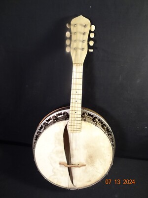 NICE ANTIQUE UNMARKED MANDOLIN BANJO BANJOLIN | eBay