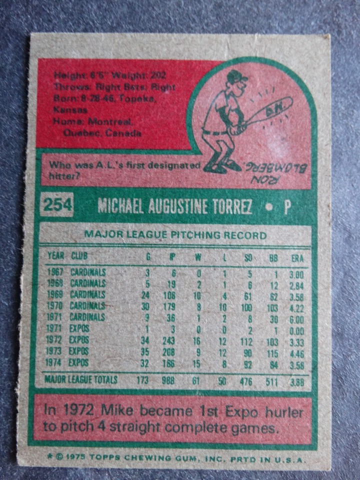 (VG) 1975 Topps Mini Baseball Cards Complete Your Set U Pick From List ...