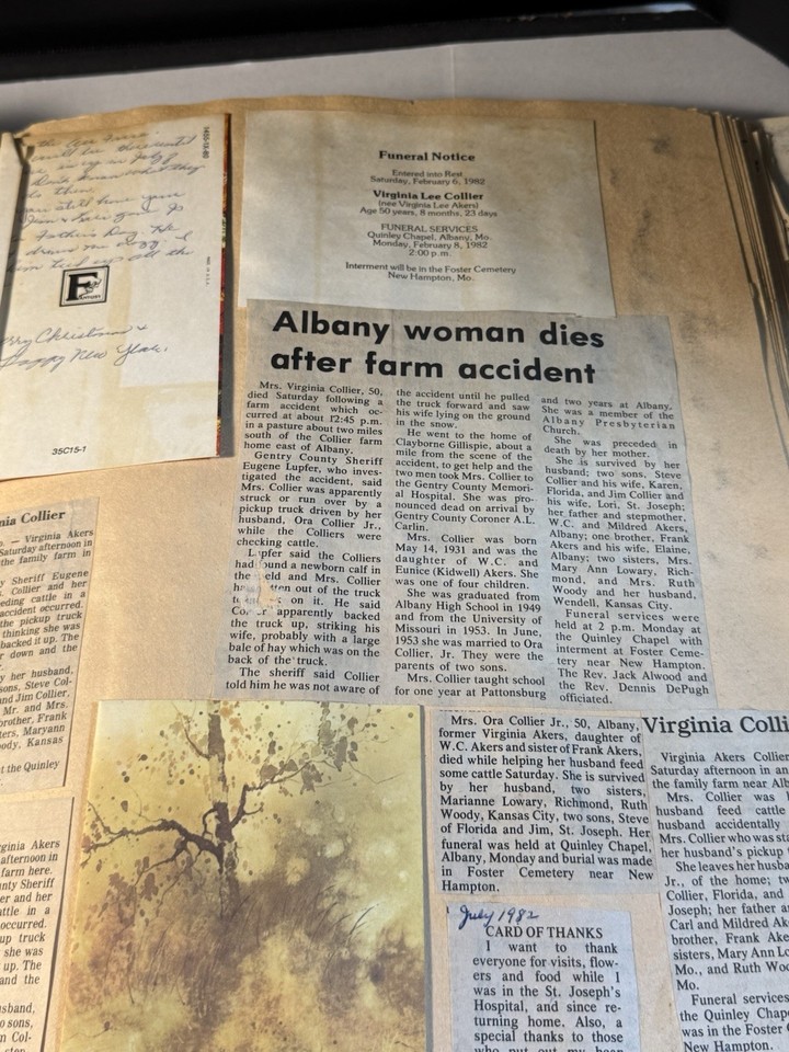 Vintage Scrapbook Marriages, Deaths, Murders, Famous Etc Newspaper ...