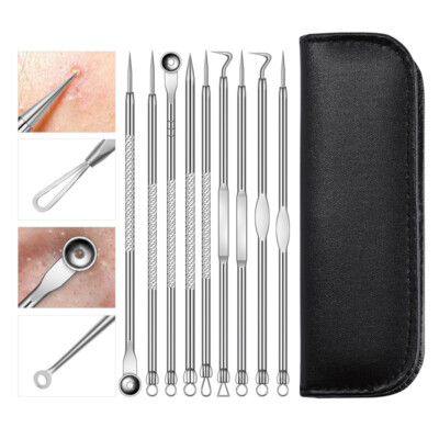 9/4 PCS Blackhead Remover Pimple Tool Kit Acne Comedone Extractor ...