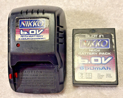 NIKKO 6.0V Ni-Cd 4-Hour Charger & Battery 650mAh Model 1764B Oem ...