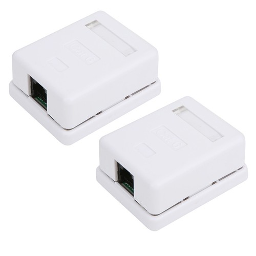 2xRJ45 Box Cat6 Single Port Desktop Information Network Junction Boxes ...
