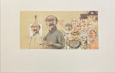 CHARLES BRAGG - "SELF PORTRAIT WITH MODELS" LITHOGRAPH SIGNED ARTIST ...