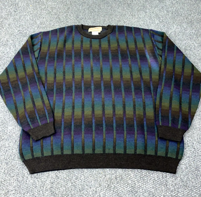 VTG Norm Thompson Sweater Mens XL Blue Merino Wool Blend Rap Hip Hop ...