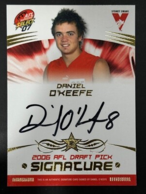 2007 Select AFL Supreme Draft Pick Signature DP15 Daniel O'Keefe Sydney #430 | eBay