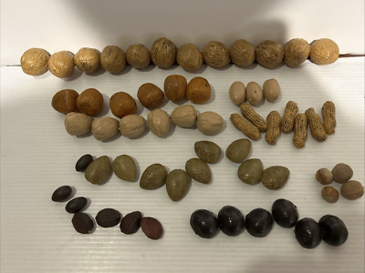 60 pcs Artificial Nuts Decor Realistic Faux MIXED NUTS PLASTIC CRAFTS ...