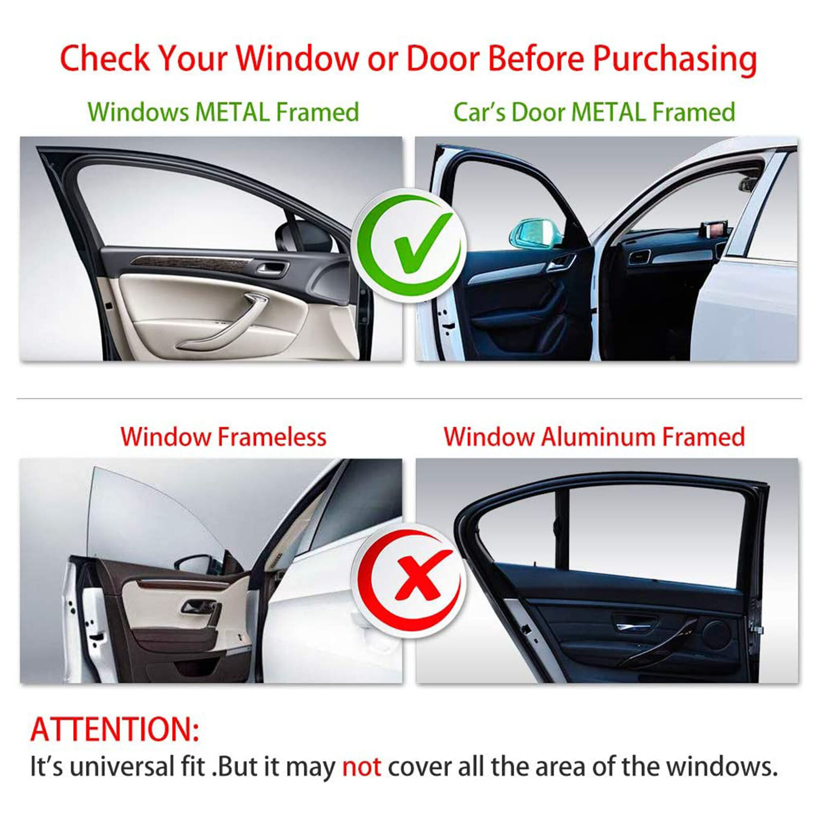 4pcs Car Magnetic Side Window Cling Sunshade Kit Retractable UV ...