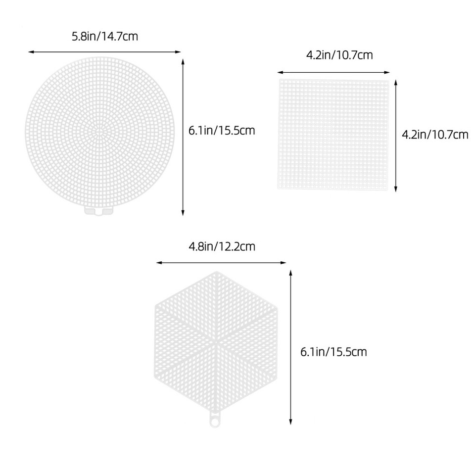 24 Pcs Plastic Grid Sheet Canvas Sheets for Crafts Embroidery Mesh ...