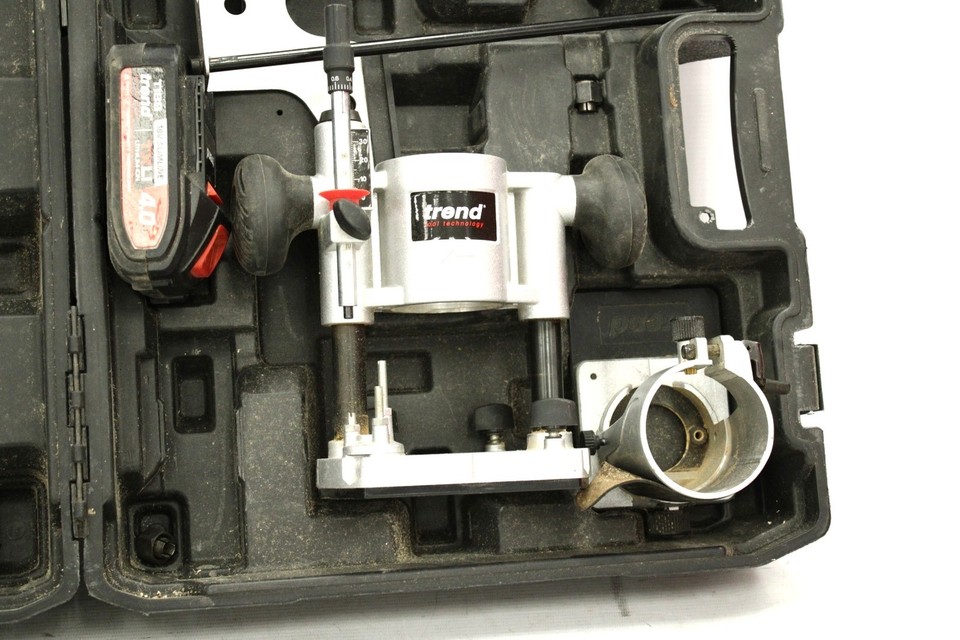 TREND 18V Cordless Plunge & Trim Router KIT In Storage Carry Case - Z05 ...