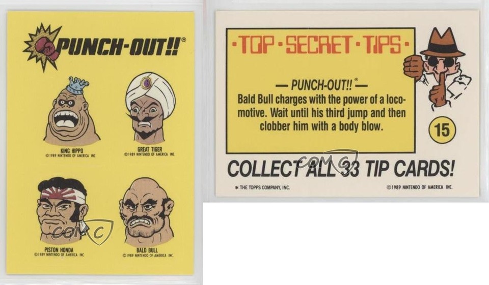 1989 Topps Nintendo Stickers King Hippo Great Tiger Piston Honda Bald ...
