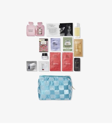 Ulta Blue Beauty Bag W/ 11 Deluxe Hair, Skincare & Fragrance Samples | eBay
