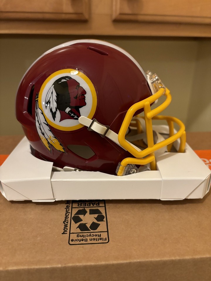 Washington Redskins Custom Mini Football Helmet Riddell Speed With Box ...