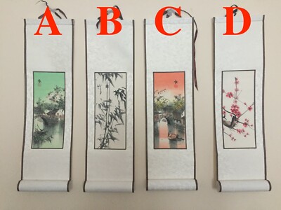 Small Traditional Chinese Ink Painting Scroll decorative wall hanging ...