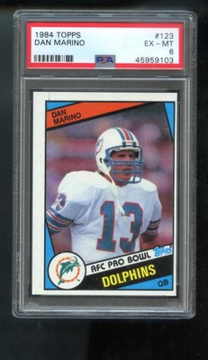 1984 Topps #123 Dan Marino Dolphins ROOKIE RC PSA 6 EX-MT Graded ...