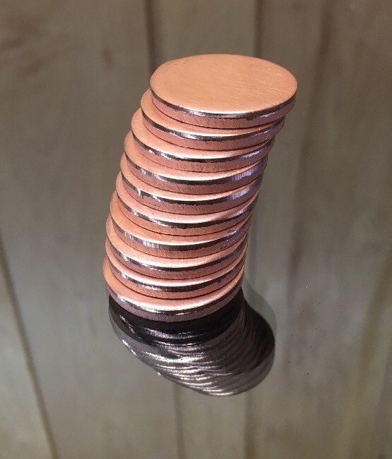 Copper Disk Circle Blanks 1" Diameter 1/8'' Thick 10 Pieces Disc Discs ...